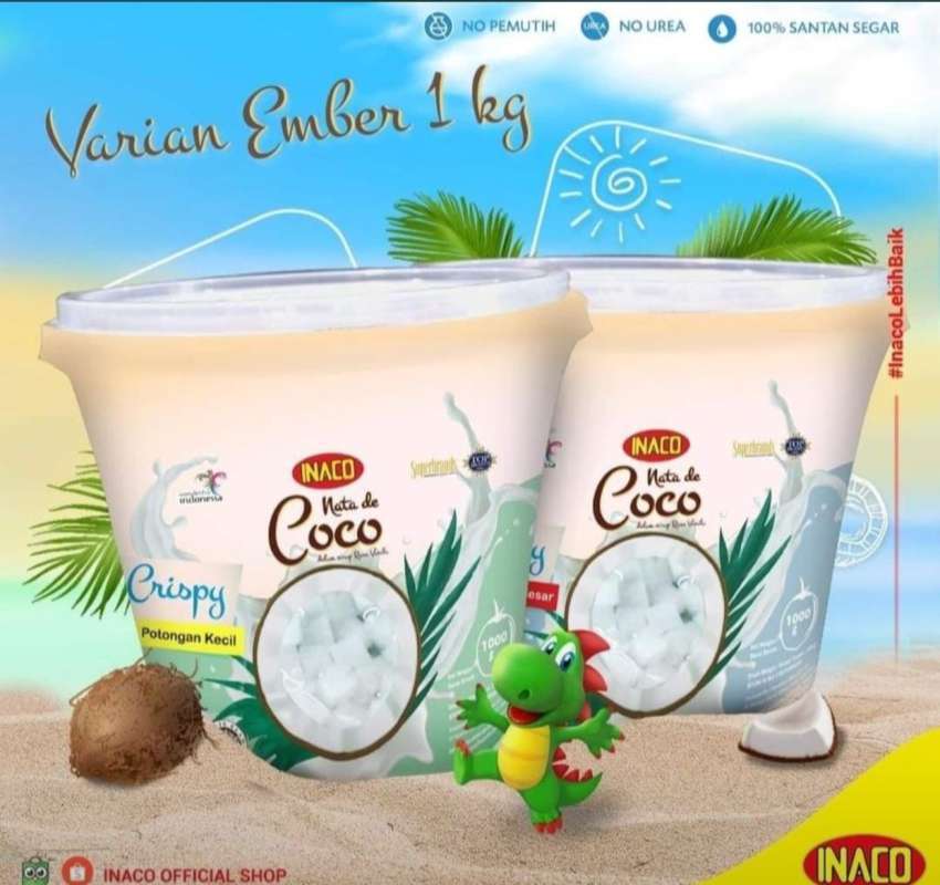 Promo Inaco Nata De Coco Minuman kemasan ember [1 kg] Crispy Ember ...