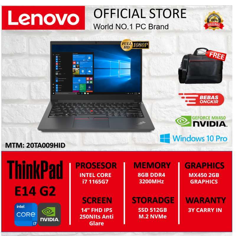 Jual Lenovo Thinkpad E14 G2 Core I7 1165g7 8gb 512ssd 14 Fhd Ips Mx450 ...
