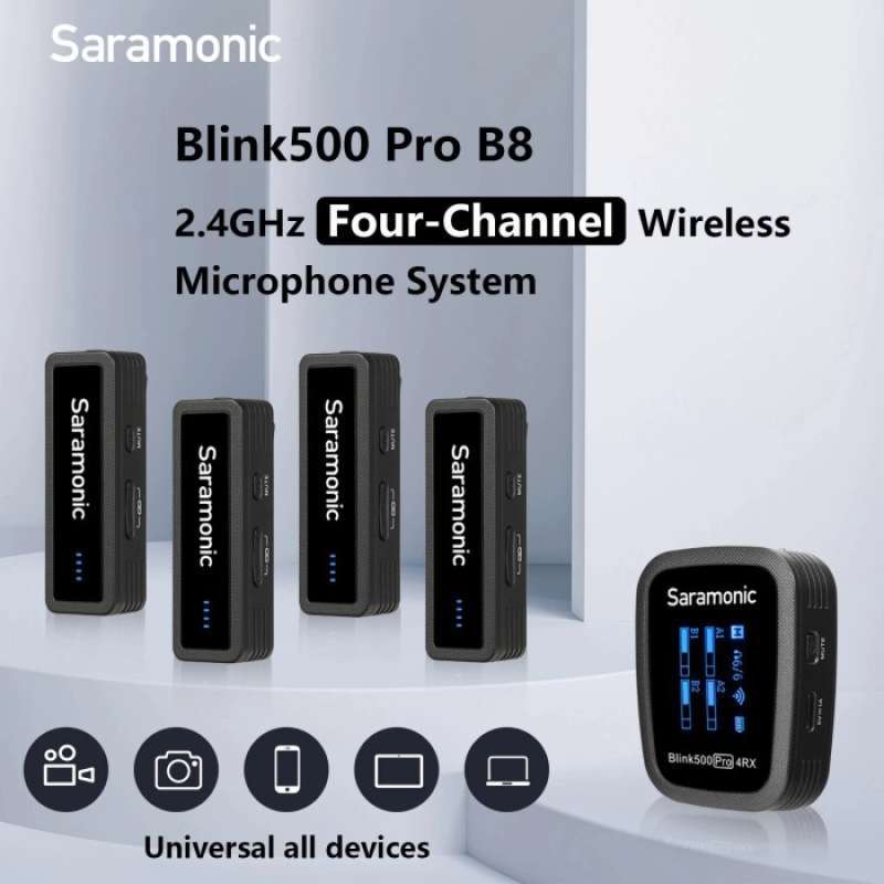 Promo SARAMONIC BLINK 500 PRO B8 FOUR CHANNEL WIRELESS MICROPHONE SYSTEM Diskon 50% di Seller ...