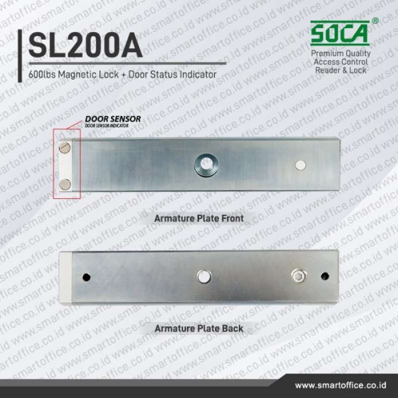 Jual 24volt Em Lock 600lbs Magnetic Door Lock + Door Sensor Soca Sl200a ...