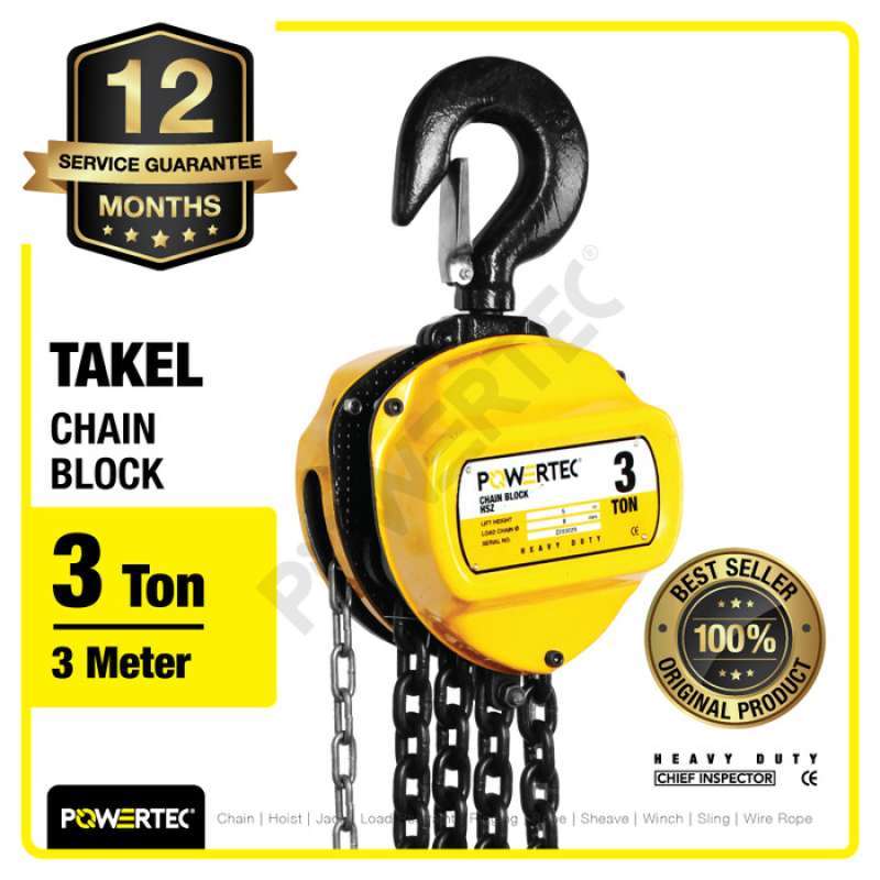 Jual Chain Block / Takel 3 Ton x 3 Meter POWERTEC di Seller TB Amanah ...