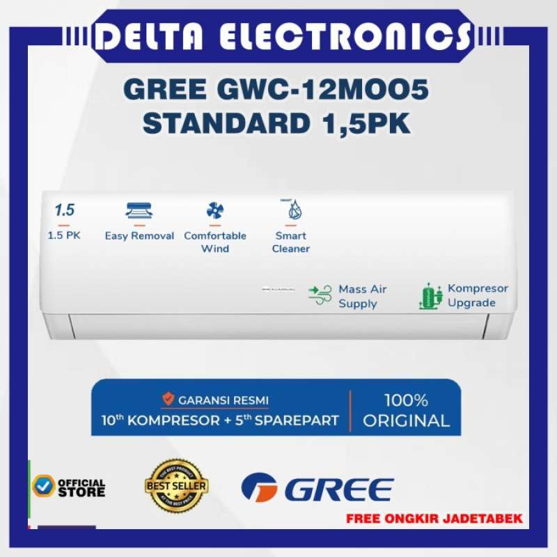 Jual GREE GWC 12MOO5 - AC Split New Series 1,5PK Standart R32 Unit Only ...