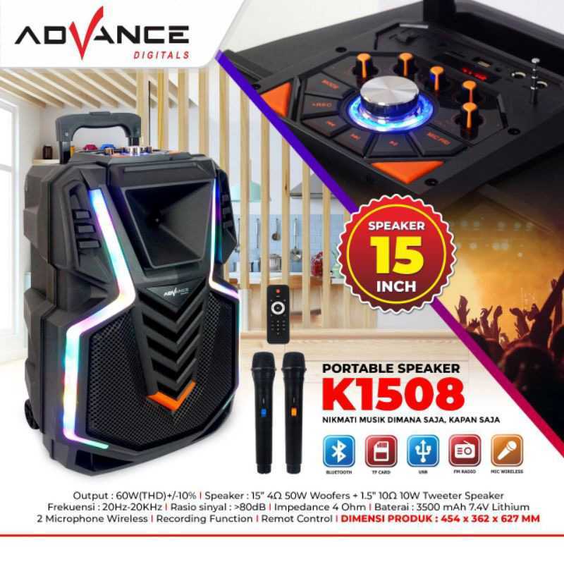 Jual Advance Speaker Meeting Portable Bluetooth - Speaker Ampli 15 Inch K-1508 di Seller ...