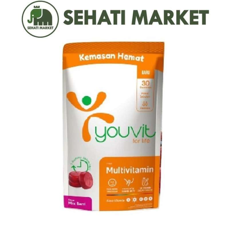 Jual YOUVIT MULTIVITAMIN DEWASA MIX BERRI 30S di Seller Sehati Market ...