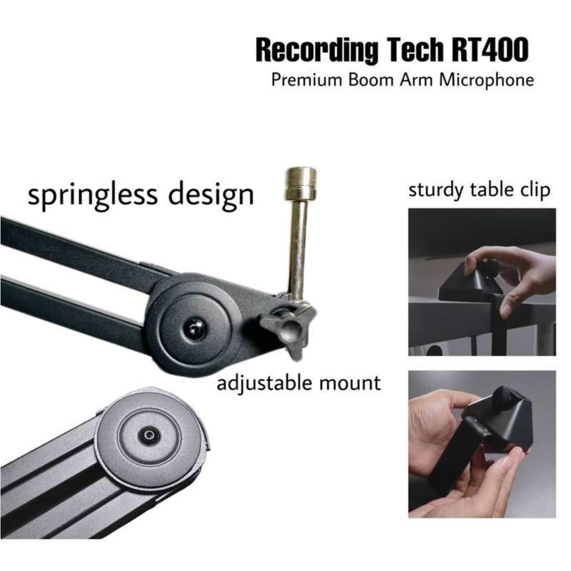 Jual Recording Tech Rt400 Microphone Boom Arm Podcast - Rt400 Di Seller ...
