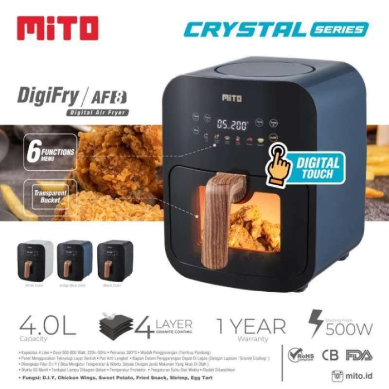 Jual DIGITAL MITO AIR FRYER AF8 / MITO AIR FRYER AF8 KAPASITAS 4 LITER ...