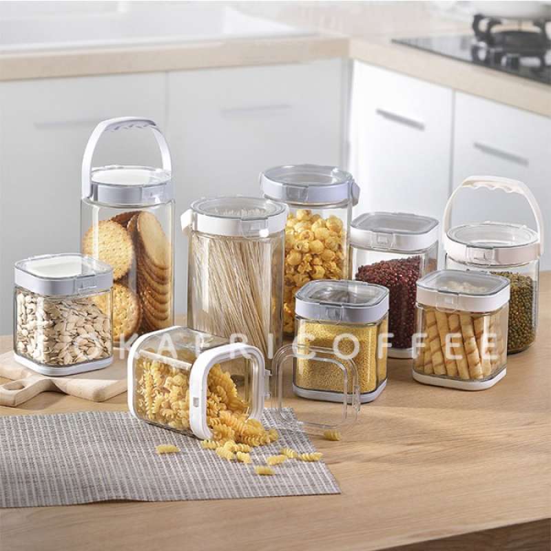 Promo Glass Food Canister Jar / Toples Makanan Kaca Tebal Kedap Udara ...