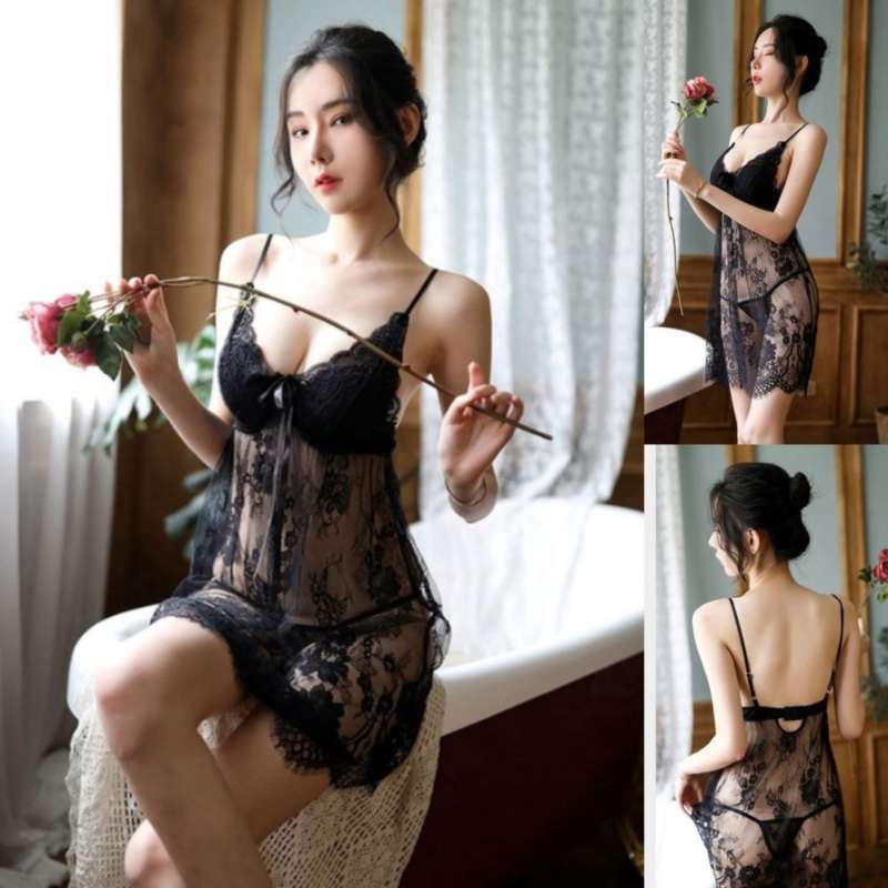 Promo Sexy Lingerie Murah Baju Dinas Istri Baju Haram Baju Tidur Wanita Seksi Ta1018 Hitam