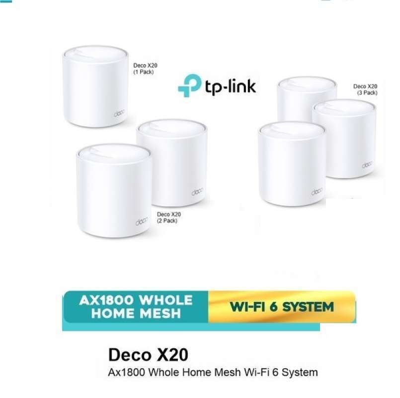 Jual TPLINK DECO X20 1/2/3 PACK AX1800 Whole Home Mesh Wi-Fi 6 System ...