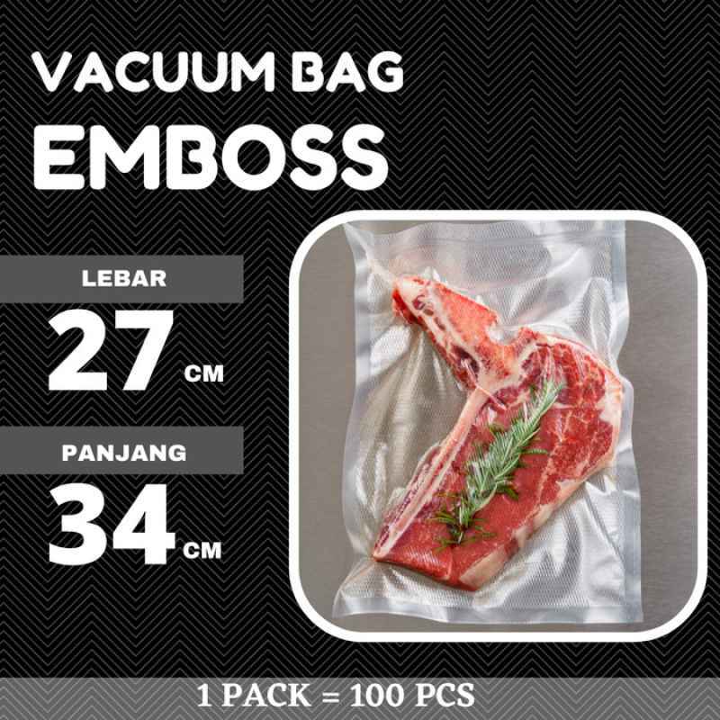 Jual Plastik Vacuum Vacum Vakum Makanan Emboss Embossed Per Pack 27X34 ...