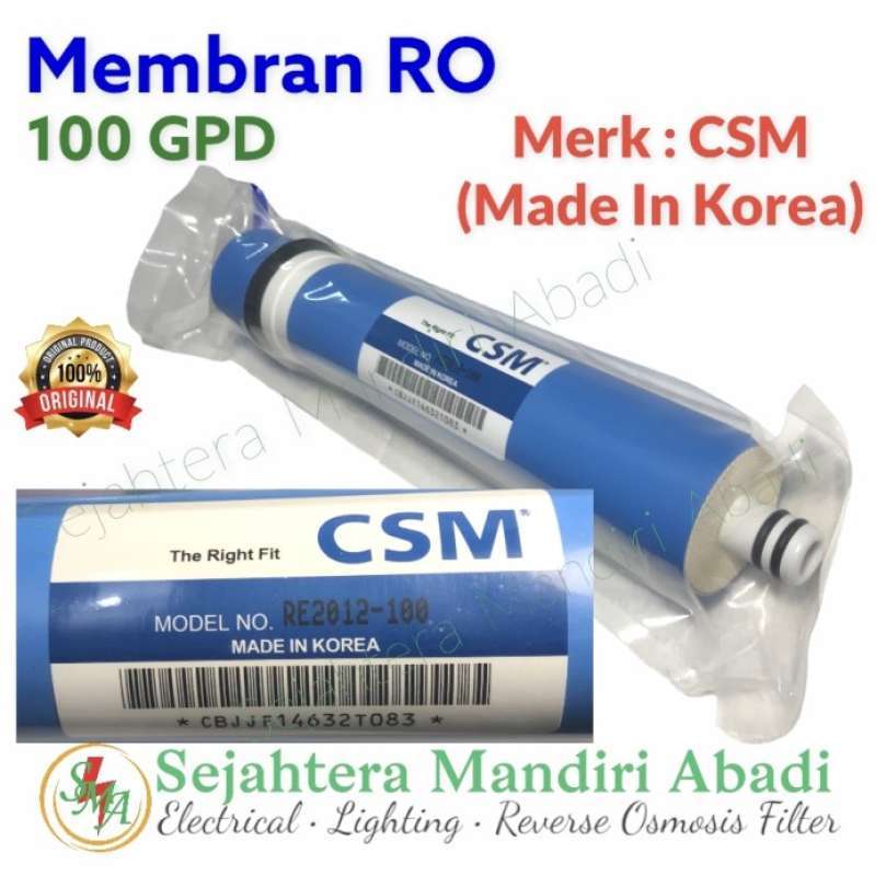Jual MEMBRAN RO 100 GPD CSM MADE IN KOREA REVERSE OSMOSIS di Seller ...