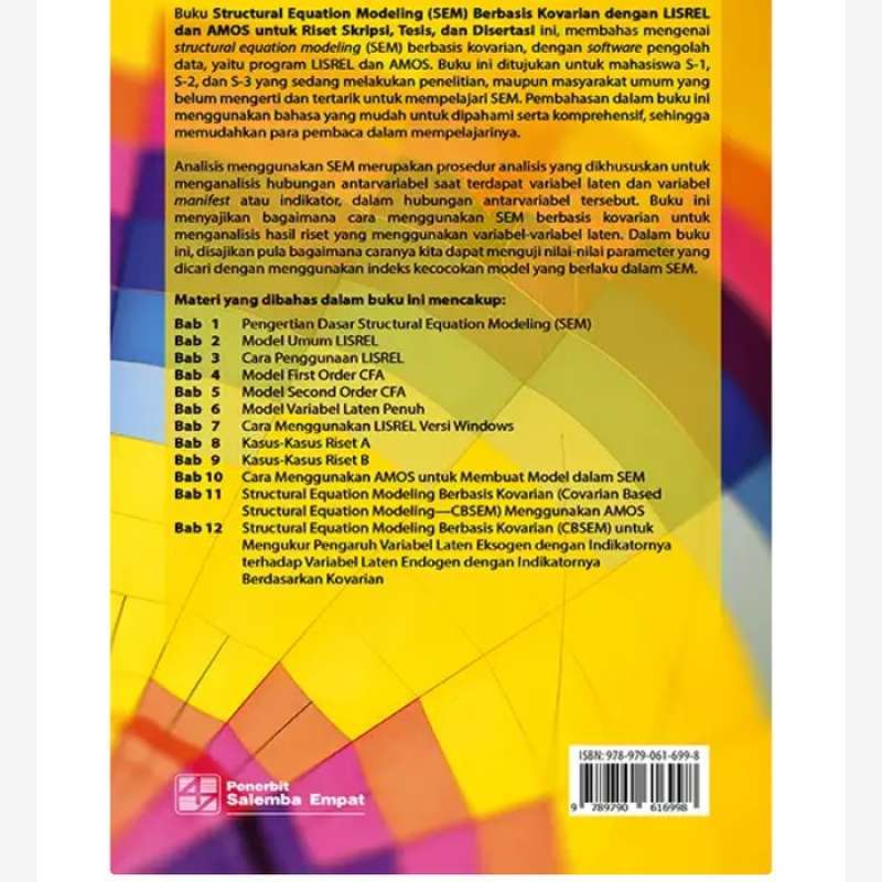 Jual Original Structural Equation Modeling Sem Kovarian Lisrel Amos