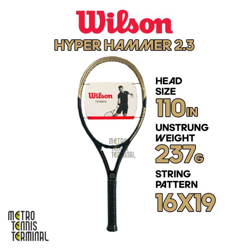 Jual WILSON Hyper Hammer 2.3 Raket Tenis - Black Gold - Black / Gold di ...
