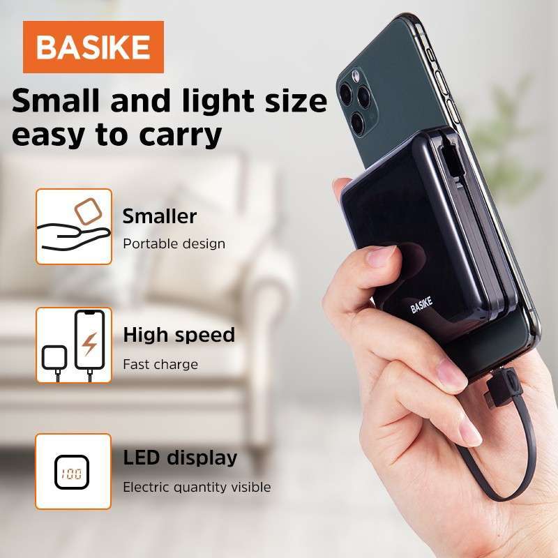 Jual BASIKE Power Bank Murah Mini PowerBank LCD 10000 mAh Fast Charging ...