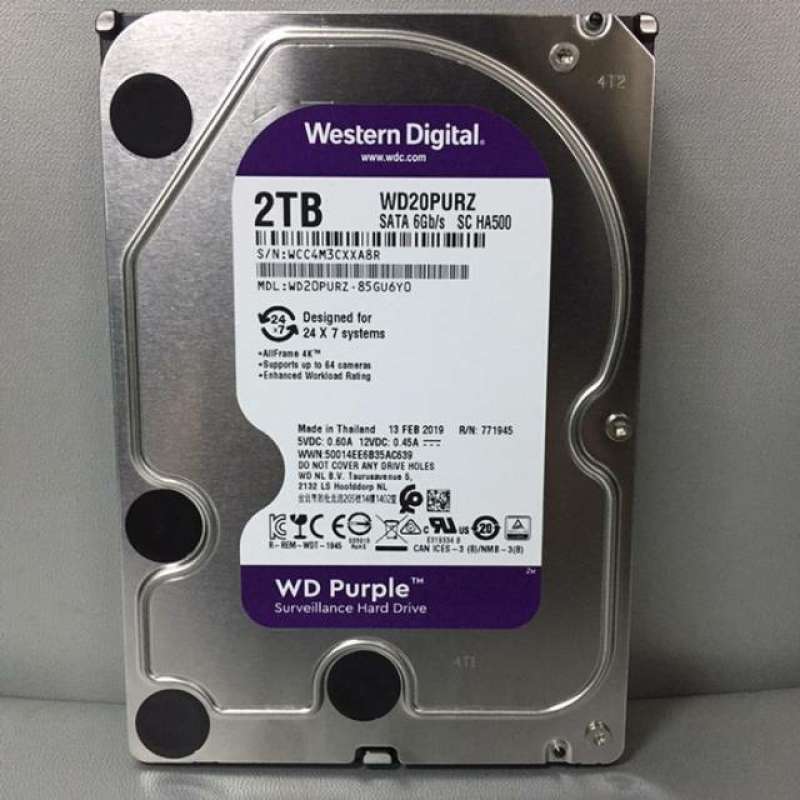 Jual HARDISK WESTERN DIGITAL HDD WDC WD PURPLE 2TB 2000GB KHUSUS CCTV ...