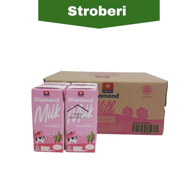 Jual DIAMOND Susu UHT Strawberry 200ml ( 1 Karton @ 24 Pcs ) di Seller ...