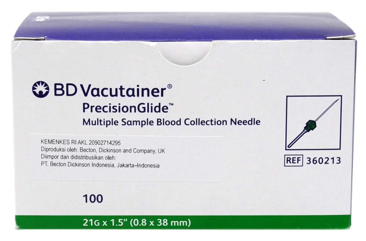 Jual Bd Vacutainer Precisionglide Multi Sample Needle 21g X 15 Green ...