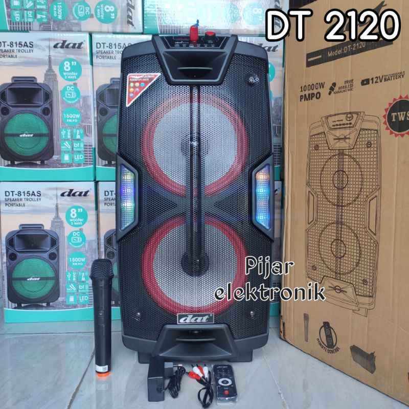 Jual Speaker Portable 10 inch DAT 2120 Bluetooth Karaoke di Seller ...