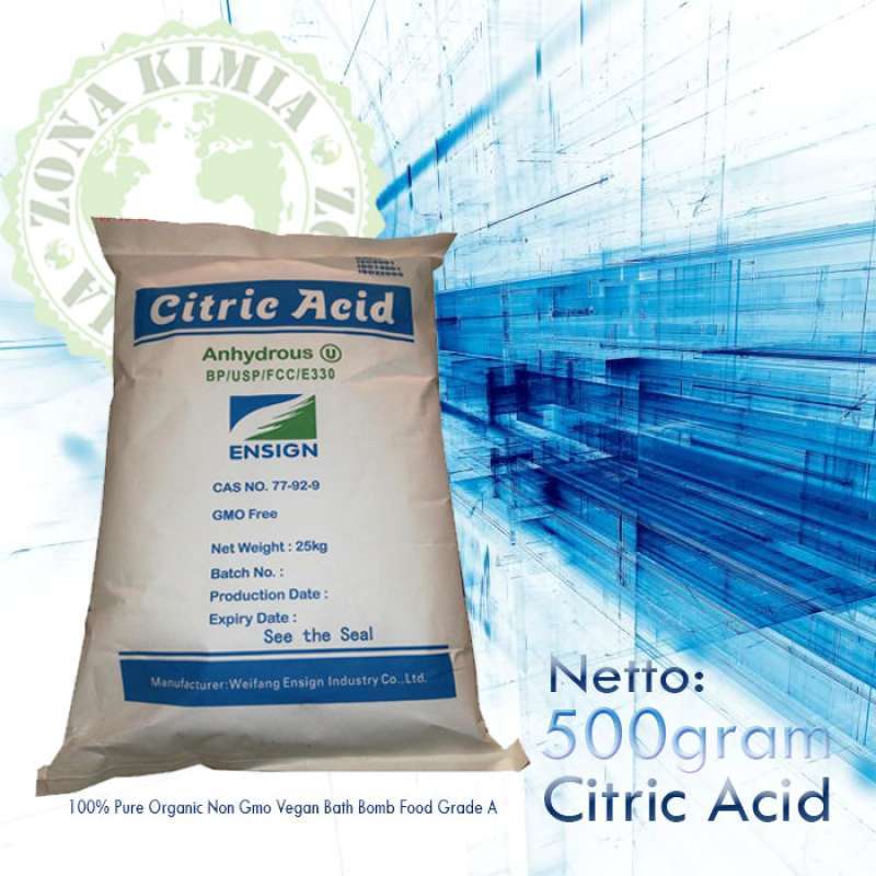 Jual Citric Acid Food Grade 500gram Citric Acid Anhydrous BP/USP Asam ...