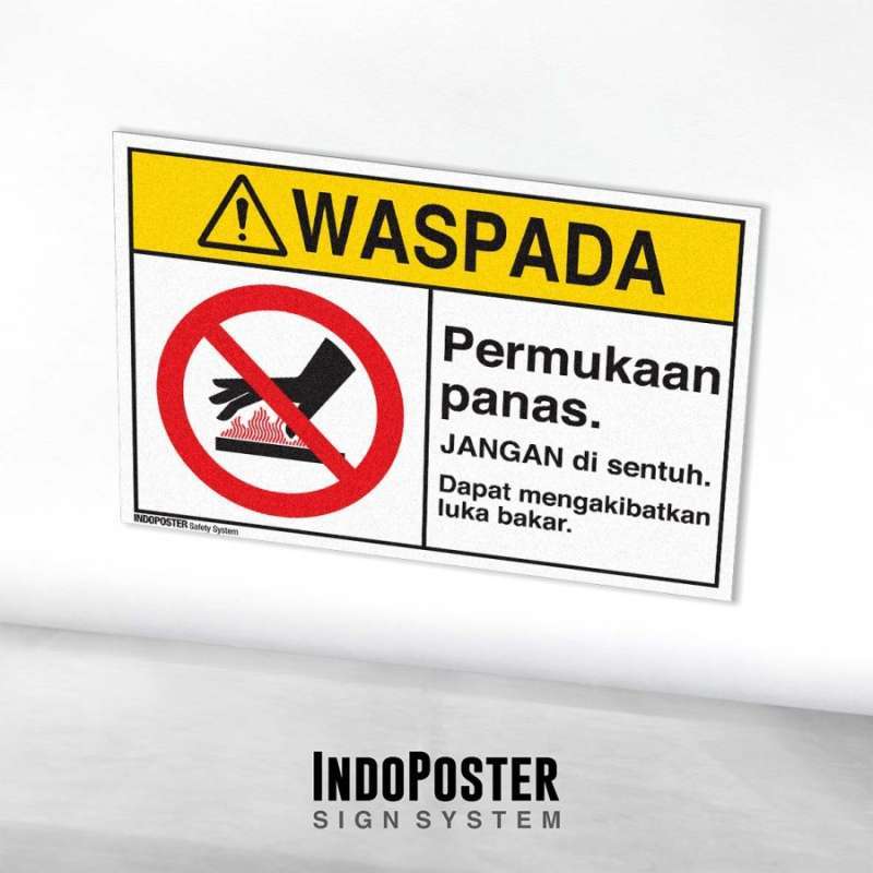 Jual Stiker Safety Sign Rambu K3 Ansi Waspada Permukaan Panas Luka ...