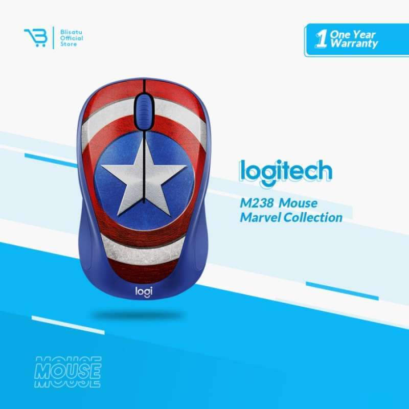 Jual Logitech M238 Marvel Collection Wireless Mouse - CAPTAIN AMERICA ...