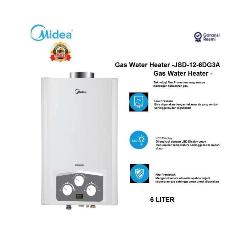 Jual MIDEA Water Heater GAS JSD -12 -6DG3A-6 LITER -Fire Protection di Seller KENCANA ELECTRONIC ...