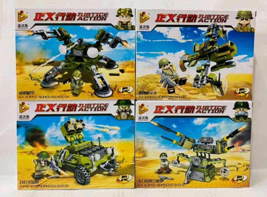 Promo Bricks Lego Block Panlos Justice Action Army Robot 4in1 631003 ...