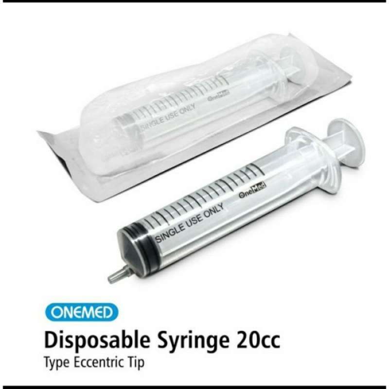 Promo Disposable Syringe One Med 20cc Onemed20ml Ecentric Tip Lubang ...