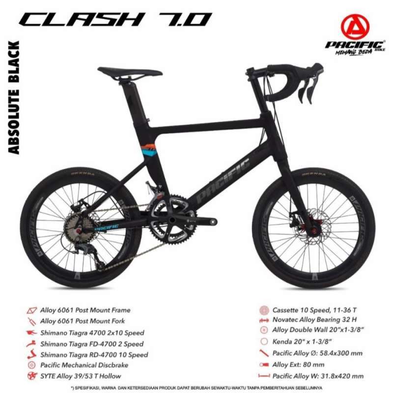 Jual Sepeda Mini Velo Clash 7.0 Pacific 20 Inch 10 Speed Garansi SNI ...