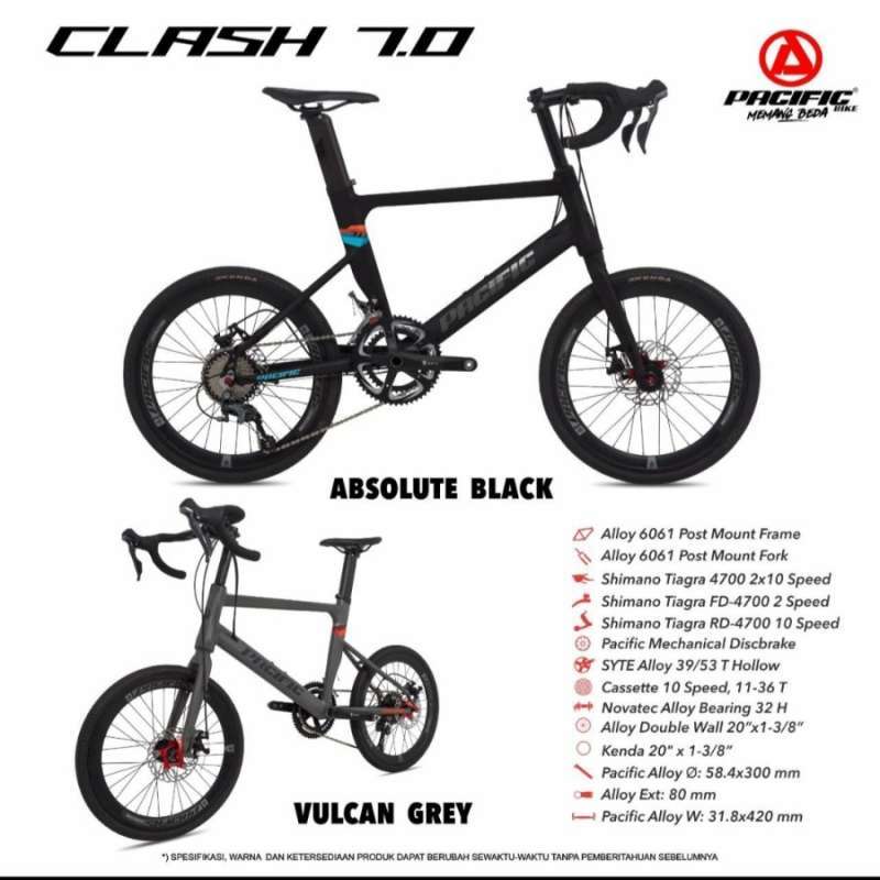 Jual Sepeda Mini Velo Clash 7.0 Pacific 20 Inch 10 Speed Garansi SNI ...
