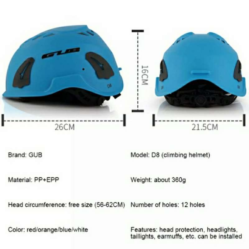 Promo Gub D8 Helm Panjat Tebing Safety Helmet Climbing Helm Rescue ...