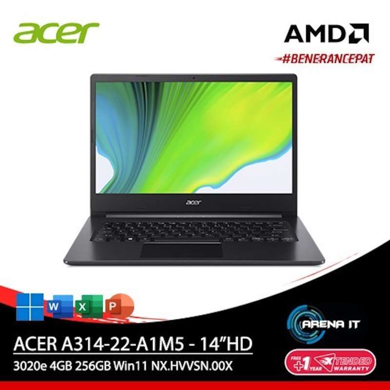 Jual ACER ASPIRE 3 A314-22-A1M5 - Black [AMD 3020e / 4GB / 256G ...