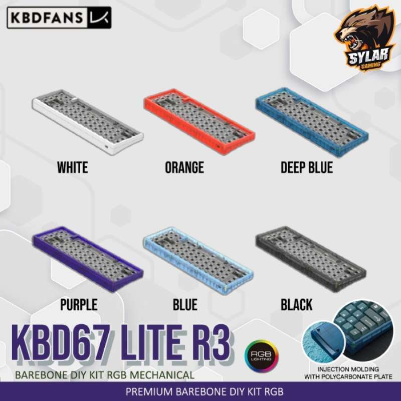Jual RECOMMEND KBDFans KBD67 Lite R3 RGB Barebone DIY Kit Mechanical ...
