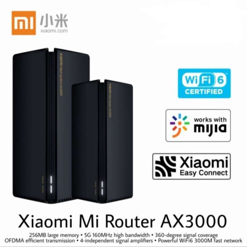 Jual XIAOMI Router AX3000 5GHz Router Mesh WiFi 6 Full Gigabit Mesh ...