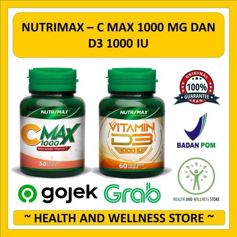 Jual PAKET NUTRIMAX PROTEKSI IMUN VITAMIN C MAX 1000 MG VITAMIN D3 1000 ...