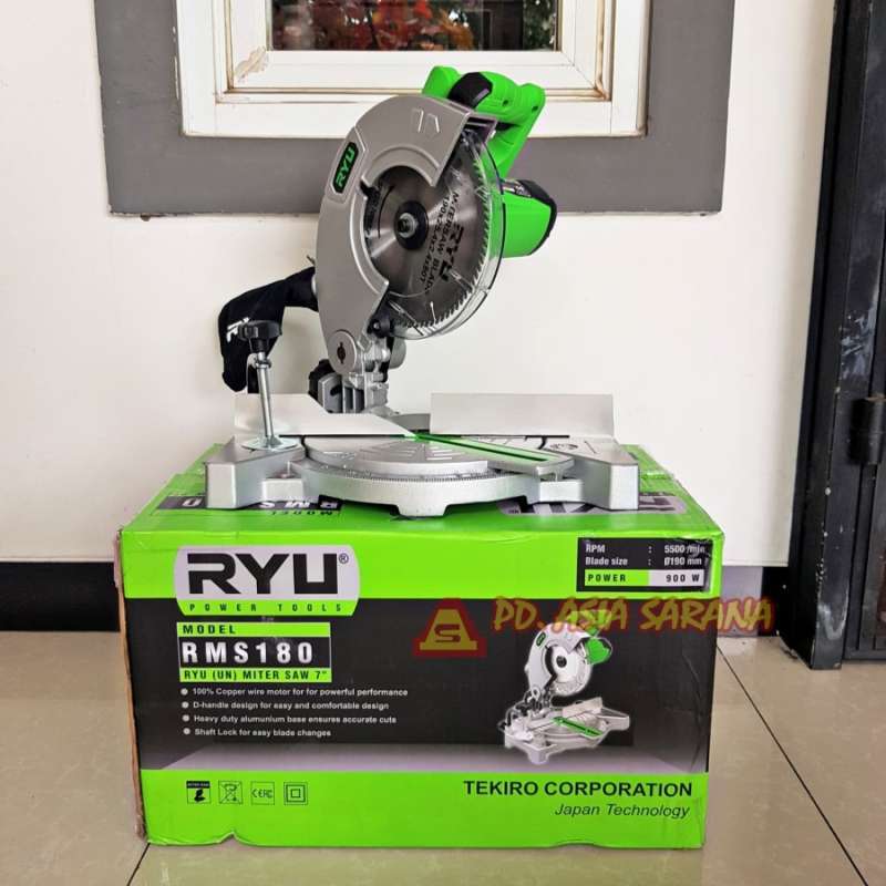 Jual Mesin Miter Saw 7 RYU RMS 180 / Gergaji Potong Aluminium 7 Inch di ...