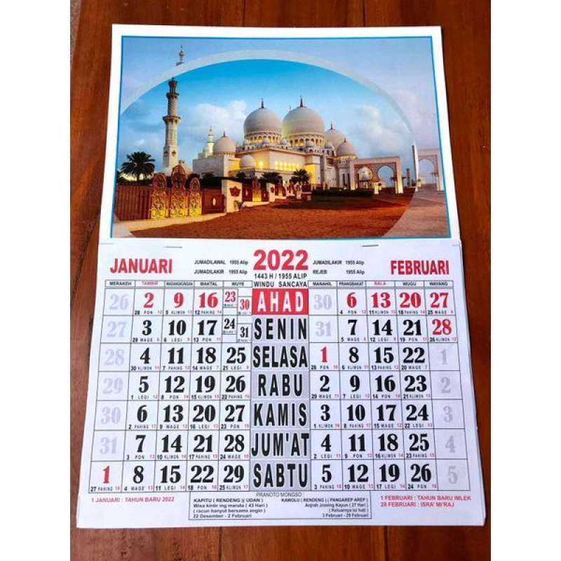 Jual Kalender Dinding Kalender Jawa 2022 Lengkap Wuku Masa Jawa di ...