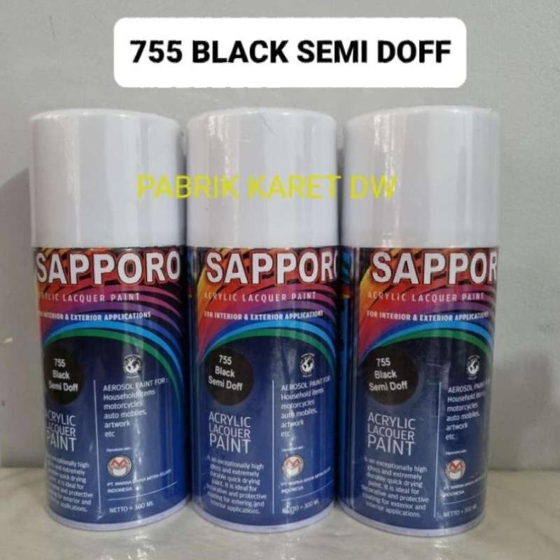 Jual Sapporo 755 Black Semi Doff Cat Semprot Saporo Paint Hitam Dof Dop ...