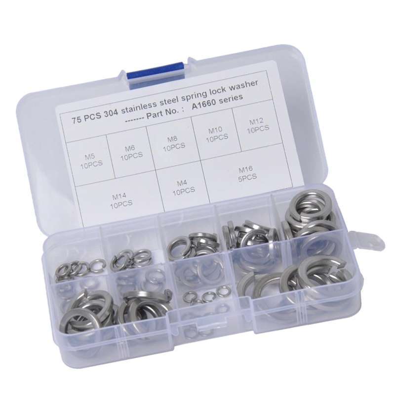 Promo METRIC SQUARE SECTION SPRING LOCK COIL WASHER WASHERS - Silver ...