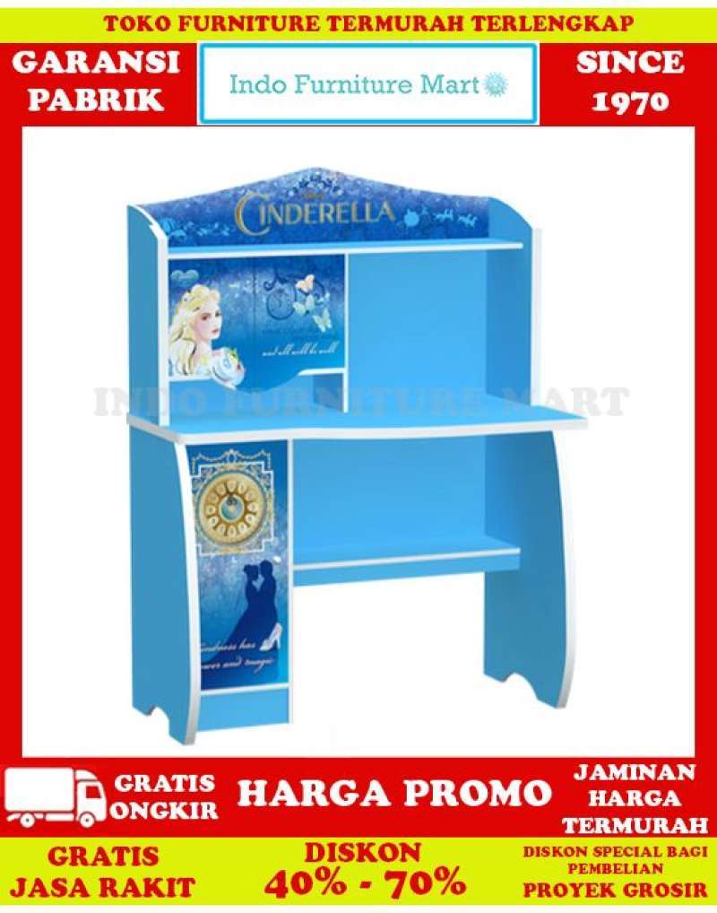 Jual Meja Belajar Anak Minimalis Study Desk Apanel Cinderella Biru di ...