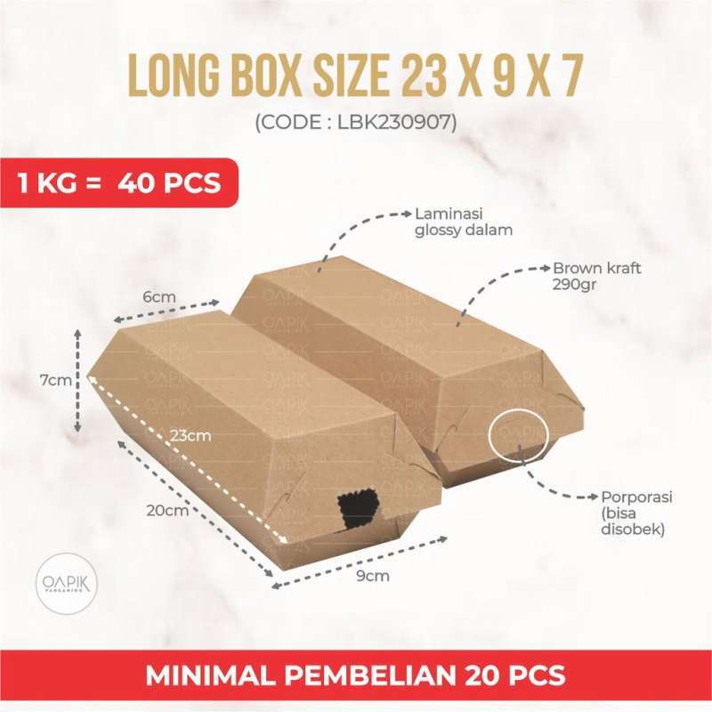 Jual Long Box 23x9x7, Hotdog Box, Corndog Box, Sate Box, Kemasan ...