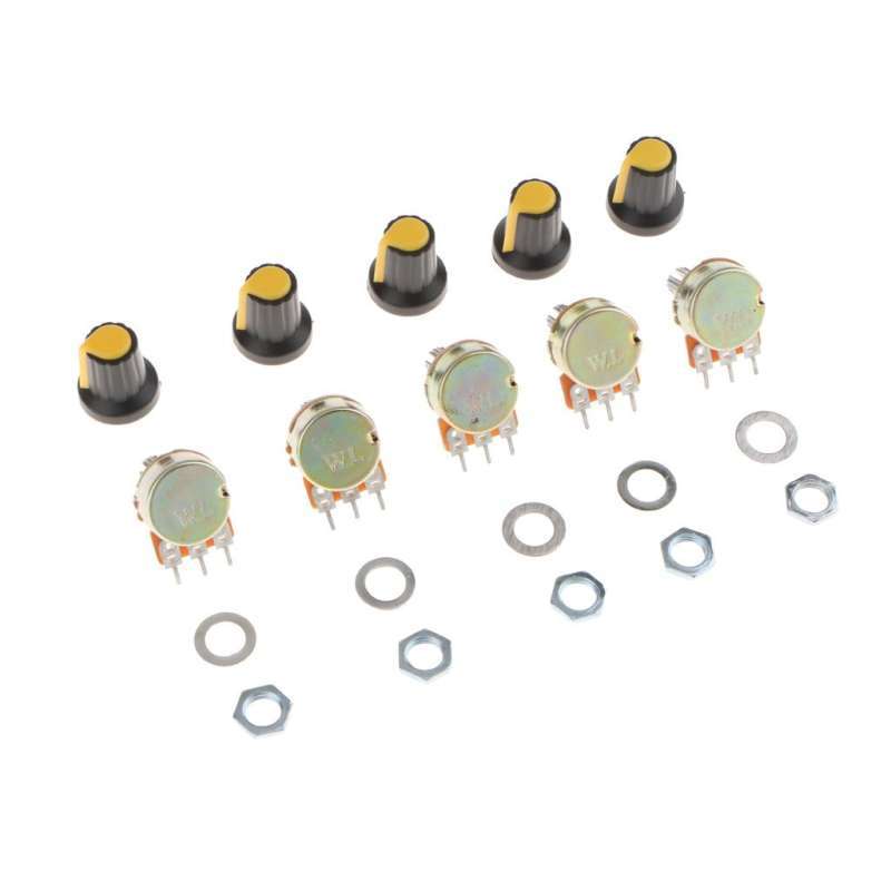 Jual 5 Pieces 10K ohm 3 Terminal Linear Taper Rotary Audio B Type ...