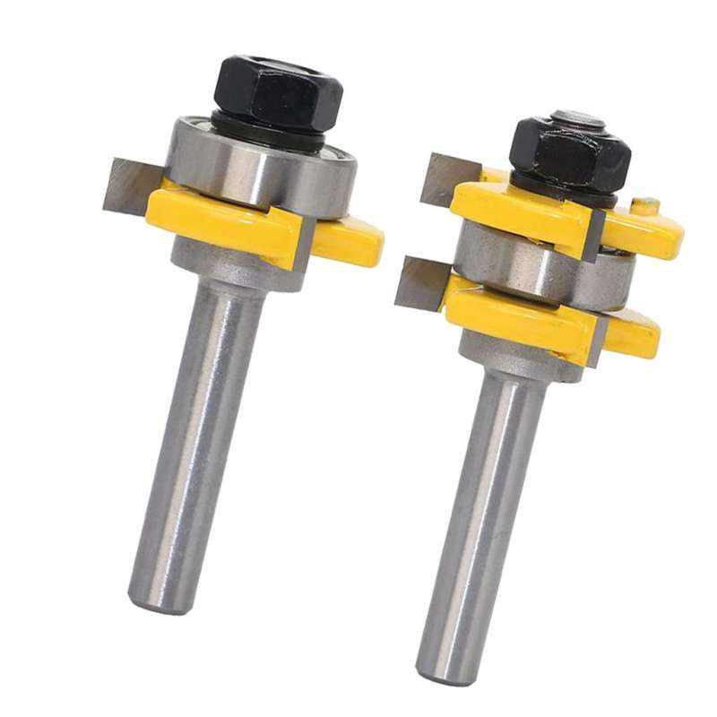 Jual 2pcs 1/4 Tooth Tongue And Groove Router Bit Set 3/4'' Stock Cutter ...