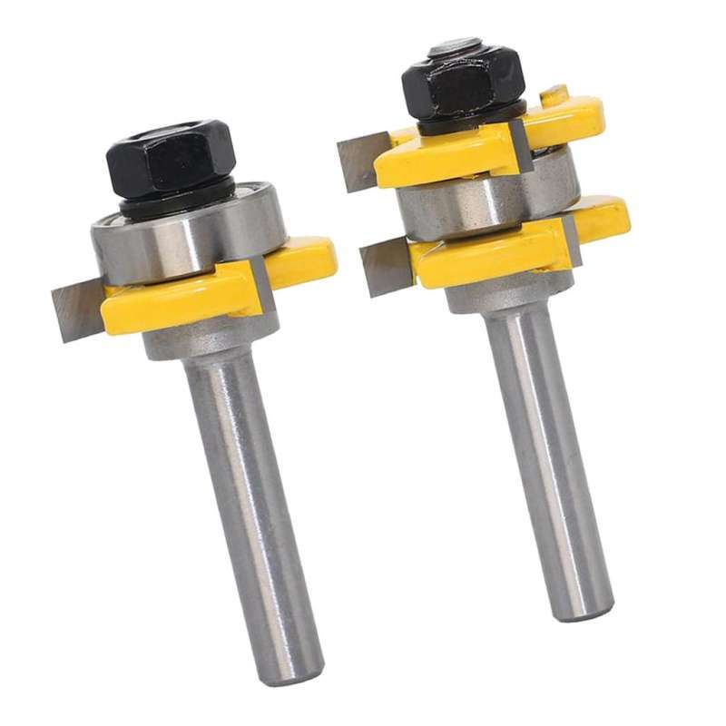 Jual 2pcs 1/4 Tooth Tongue And Groove Router Bit Set 3/4'' Stock Cutter ...