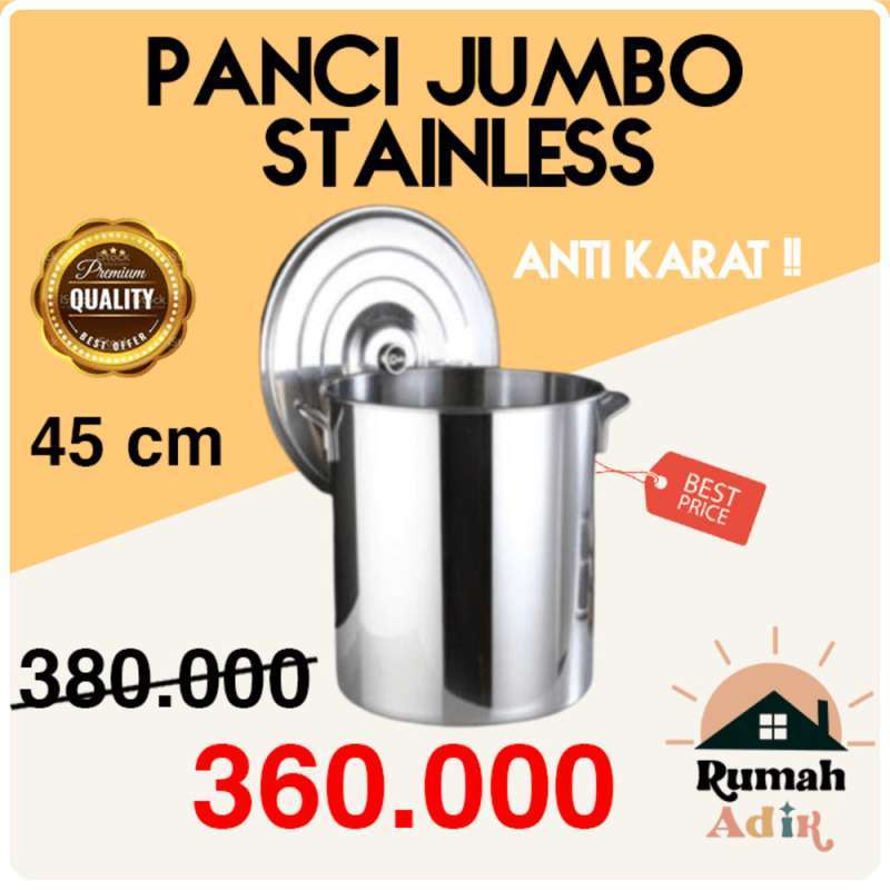 Jual Panci Air Jumbo Besar Sup Sop Mie Ayam Rebus Bakso Stainless Steel ...