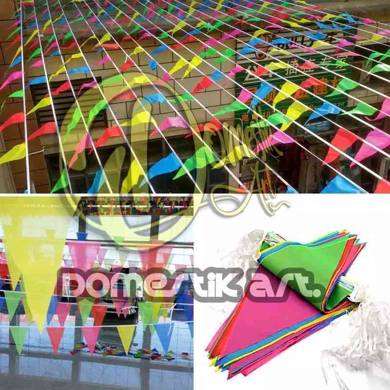 Jual Bendera Segitiga POLYESTER / Flag Party / Bendera Segitiga Warna ...