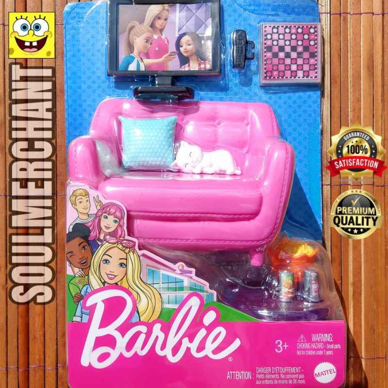 Jual BARBIE FURNITURE SOFA FOOTBALL TABLE MINI PUPPY HOUSE PLAYSET ...