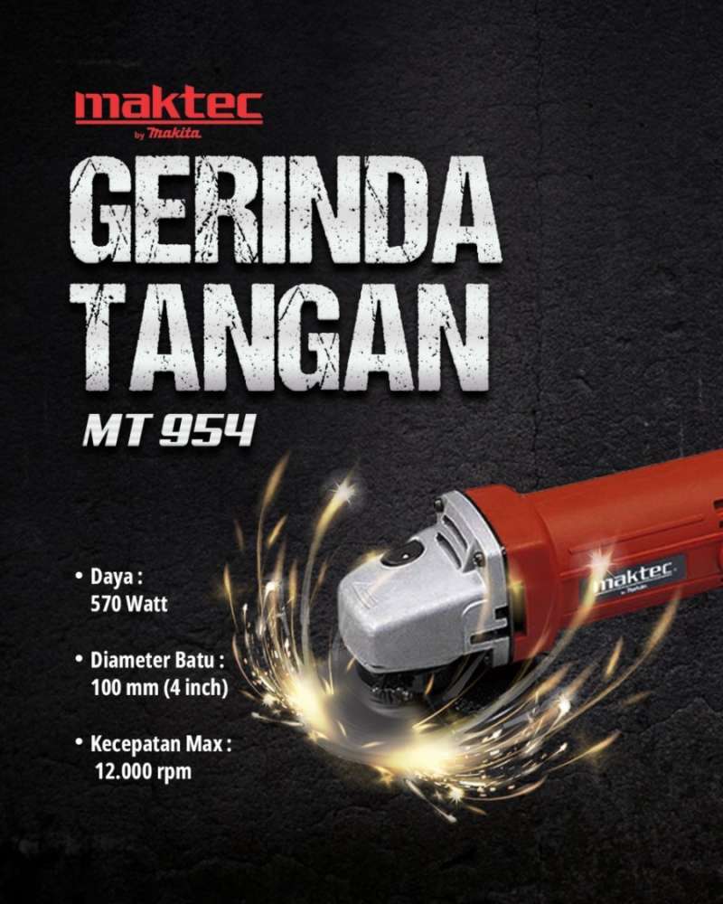 Jual Obral Maktec Gerinda Tangan Gerinda Listrik 4 Inch Mt954 Mt 954 Maktec Di Seller ...