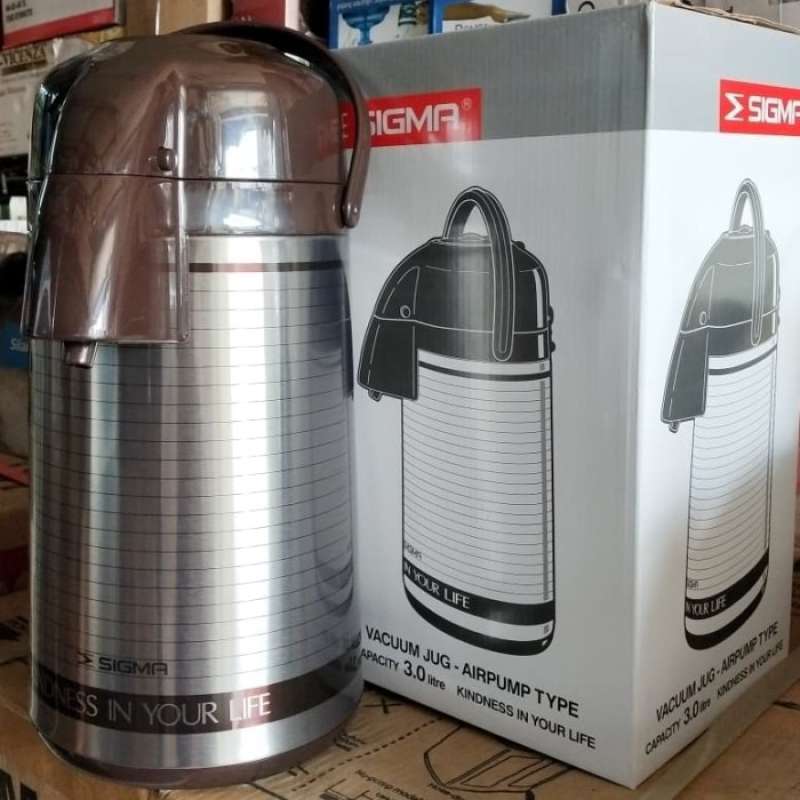 Promo TERMOS THERMOS PENCET POMPA 3LITER LITER L stainless luar dalam ...
