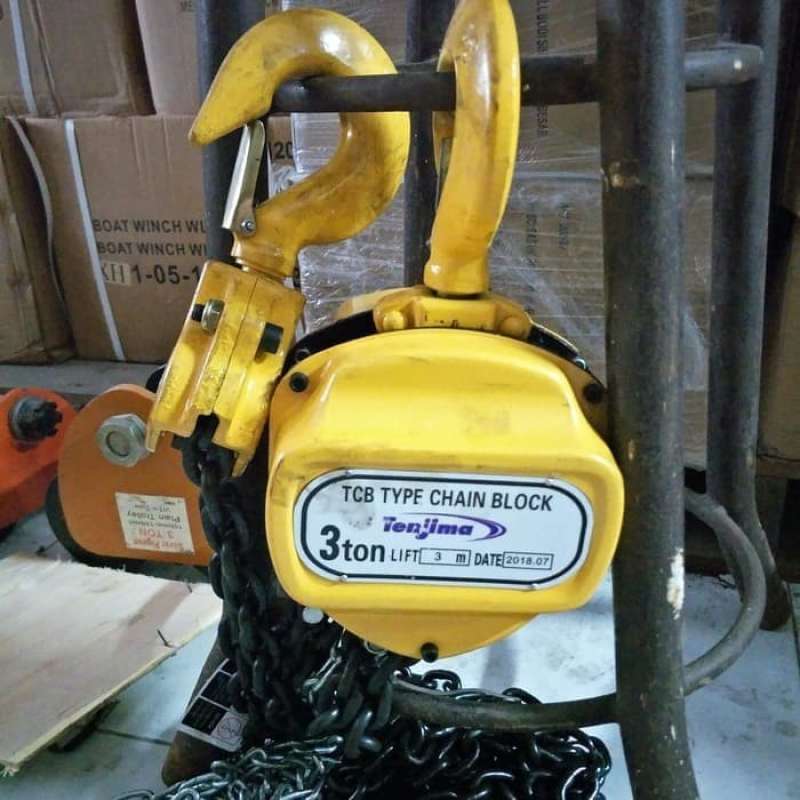 Jual Chain Block Hoist 3 Ton x 5 Meter Tenjima Ori / Katrol Takel 3T x ...